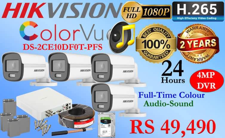 HIK VISION color Vu 4 channel cctv camera